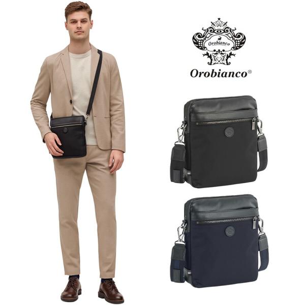 Orobianco 92953 ソロペルテ タテ型ショルダーバッグ 斜め掛け 斜め掛けバッグ 小さめ かばん 普段使い おしゃれ ブランド メンズ プレゼント ギフト ブラック