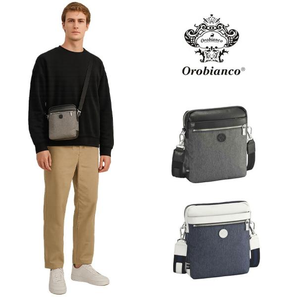Orobianco 93113 ジーンズ2 タテ型ショルダーバッグ 斜め掛け 斜め掛けバッグ 小さめ かばん 普段使い おしゃれ ブランド メンズ プレゼント ギフト ブラック