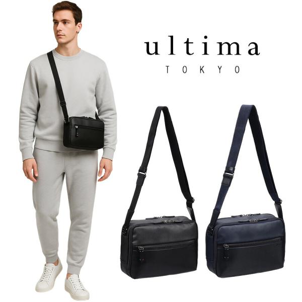 ultimaTOKYO 68171 ディーノ ヨコ型ショルダーバッグ ショルダーバッグ 斜め掛け かばん カバン メンズ ユニセックス プレゼント ギフト 父の日 ブラック