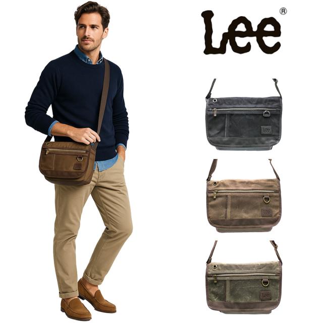 【Lee】320-04032 パラフィン かぶせショルダー メンズ バッグ 鞄 カバン かばん 斜め掛け シンプル リー ブラック チョコ カーキ 使いやすい 普段使い プレゼント ギフト おしゃれ