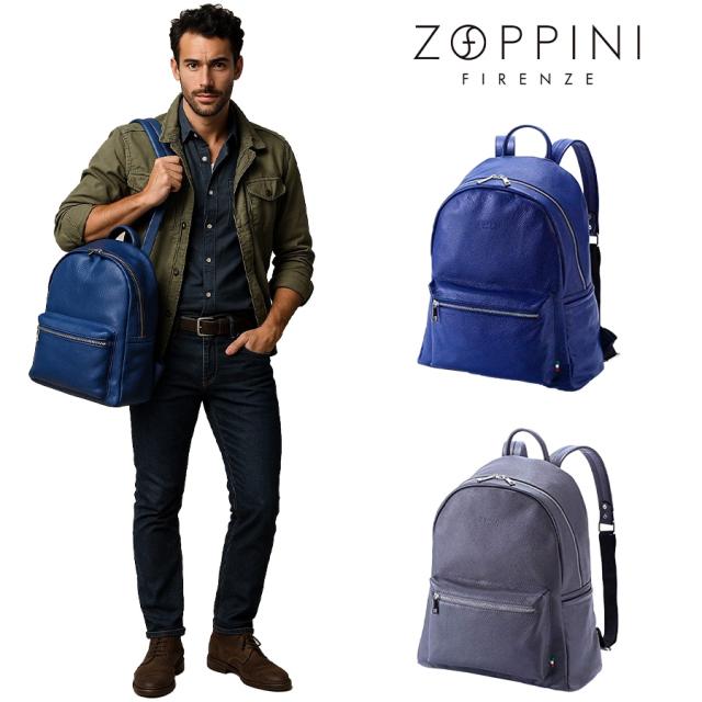 【当店オリジナルエコバッグプレゼント中！】【ZOPPINI】 ゾッピーニ リュック 50003 本革 イタリア バックパック ダブルジッパー メンズ レディース 大容量 a4 革 ビジネス 仕事 バッグ 通勤 A4 B4 PC収納 メンズバッグ ギフト プレゼント 贈り物