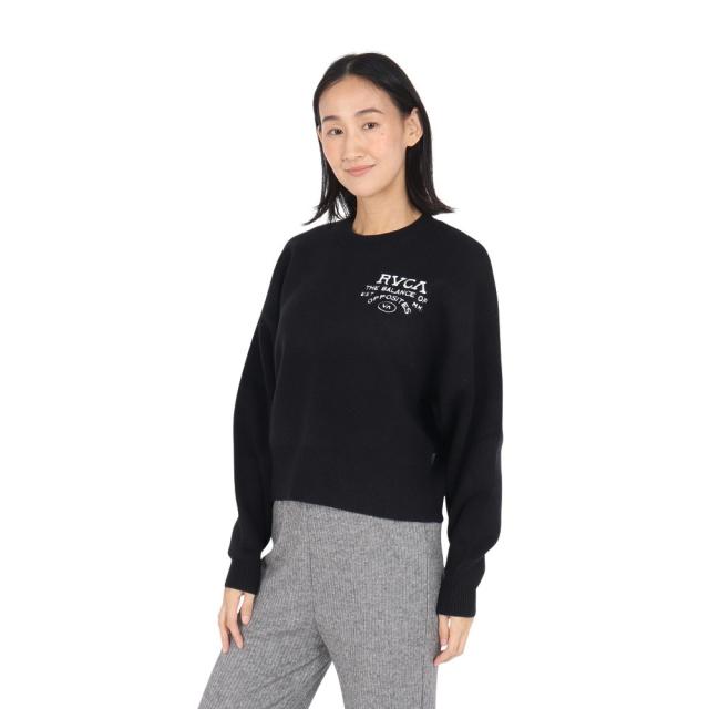 ＲＶＣＡ ＬＥＴＴＥＲＬＩＮＧ　ＫＮＩＴ スポーツカジュアル レディスアウター BE044650-BLK