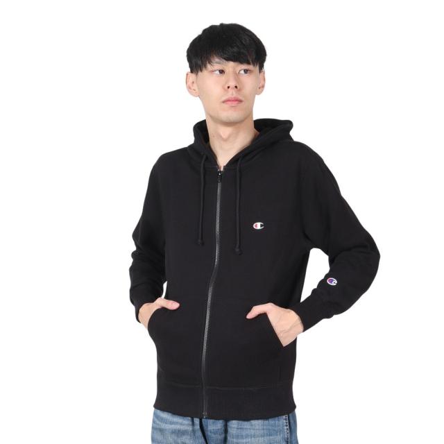 チャンピオン ＺＩＰ　ＨＯＯＤＥＤ　ＳＷＥＡ　ＴＳＨＩＲＴ トレーニングウエア スウェットパーカー C3-Y137-BLK