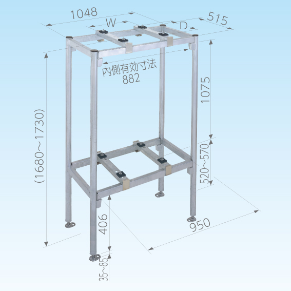 日晴金属 PC-NJ30WH PCキャッチャー 二段置用 (法人限定)