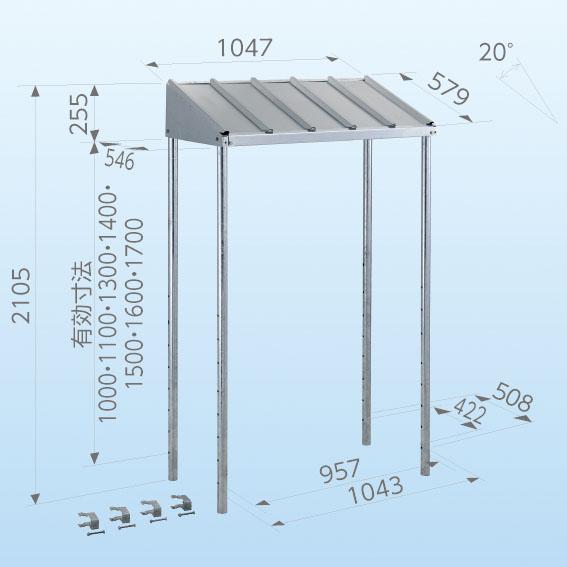 日晴金属 PC-RJ30L PCキャッチャー 防雪屋根 (法人限定)