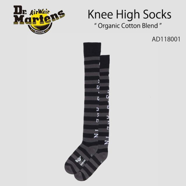 Dr.Martens ドクターマーチン ウェンズデー コラボ 靴下 ハイソックス DR. MARTENS x WEDNESDAY KNEE HIGH SOCK AD118001 BLACK+GREY