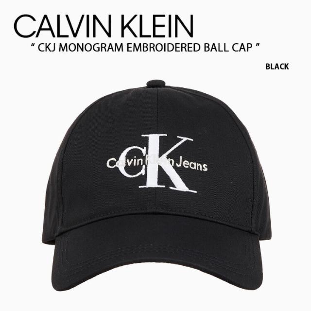   カルバンクライン キャップ CKJ MONOGRAM EMBROIDERED BALL CAP BLACK CK ブラック 帽子 HX0263 4G5004G