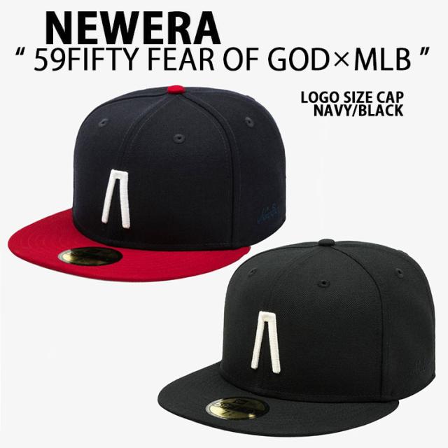 NEWERA ニューエラ キャップ FEAR OF GOD フィアオブゴッド 59FIFTY FOG LOGO SIZE CAP NAVY BLACK コラボキャップ 60767040 60767041