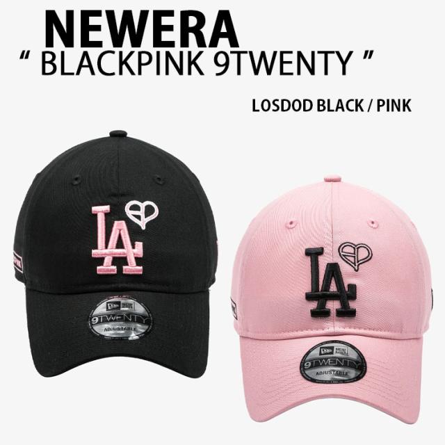 NEWERA ニューエラ BLACKPINK ブラックピンク キャップ 920 LOSDOD BALL CAP コラボ ハート LAロゴ ドジャース 帽子 BLACK PINK ソフトキャップ 14958067/8