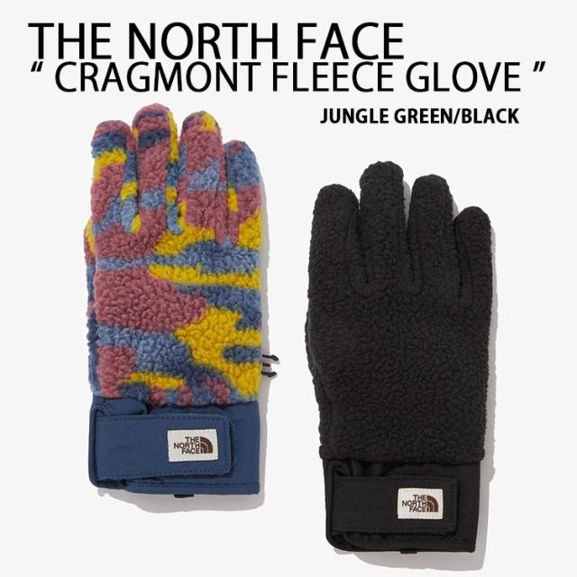 THE NORTH FACE ノースフェイス 手袋 CRAGMONT FLEECE GLOVE ダンブルフリース フリース手袋 カモ柄 BLACK スマートタッチ NJ3GN73A/B