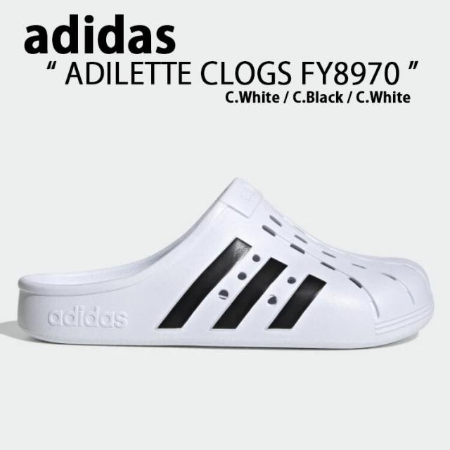 adidas アディダス サンダル スリッパ ADILETTE CLOGS FY8970 White Black