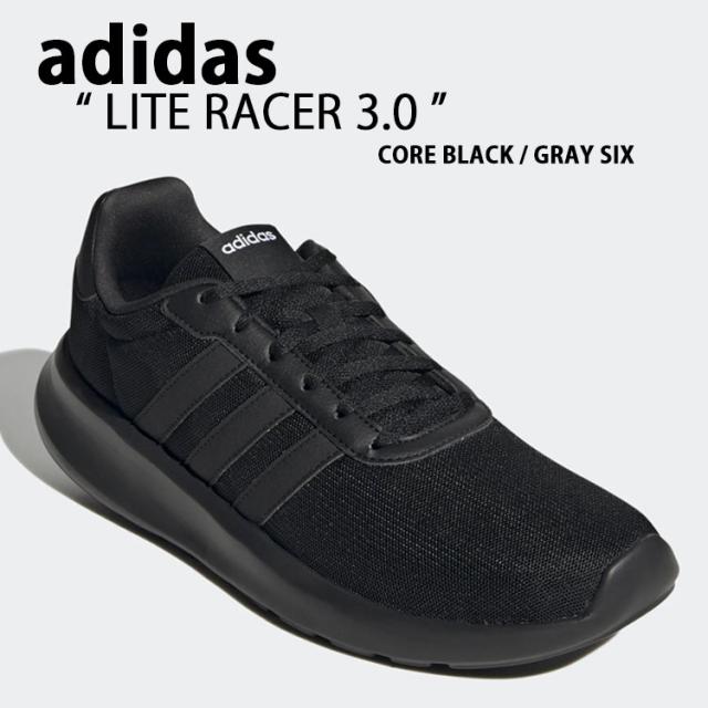 adidas アディダス スニーカー LITE RACER 3.0 GW7954 ライトレーサー BLACK GRAY