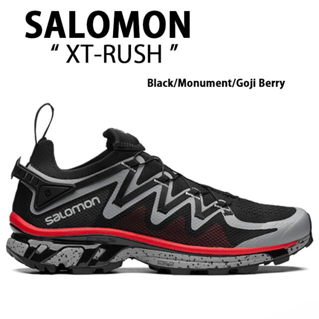 SALOMON サロモン スニーカー XT-RUSH L41659500 シューズ Black Monument Goji Berry XT-ラッシュ ブラック グレー レッド メンズ レディース