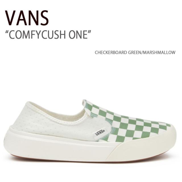 VANS スニーカー COMFYCUSH ONE CHECKERBOARD GREEN MARSHMALLOW VN0A45J5V0N
