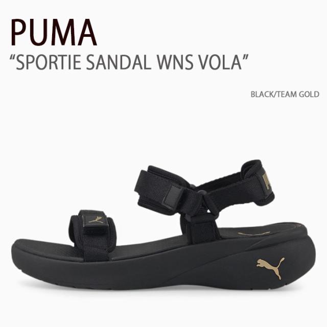 PUMA プーマ サンダル PUMA SPORTIE SANDAL WNS VOLA BLACK TEAM GOLD 384132-01