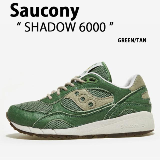 Saucony サッカニー スニーカー SAHDOW 6000 S70639-1 GREEN TAN シューズ シャドー6000 レザー メンズ レディース 男性用 女性用
