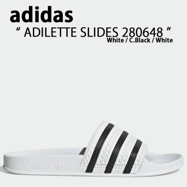 adidas Originals アディダス オリジナルス サンダル スリッパ ADILETTE SLIDES 280648 アディレット スライド サンダル White  Black ホワイト ブラック シューズ メンズ レディース