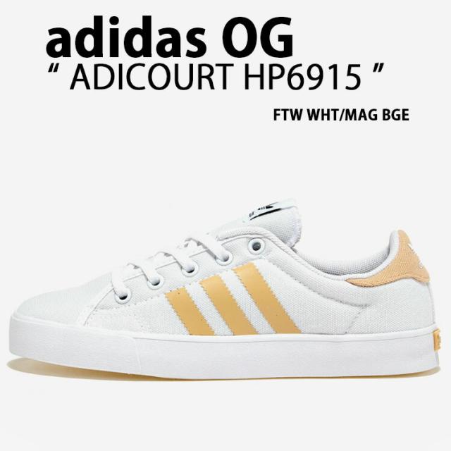 adidas originals アディダス スニーカー ADICOURT HP6915 アディコート WHITE BEIGE BLACK  ホワイト ベージュ
