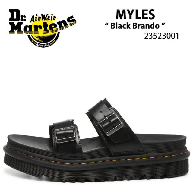 Dr.Martens ドクターマーチン サンダル ストラップサンダル Myles Black Brando 23523001 マイルズ ブラック 黒色 サイズ調整  メンズ レディース 男性用 女性用 男女兼用