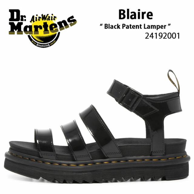 Dr.Martens ドクターマーチン サンダル ストラップサンダル Blaire Black Patent Lamper 24192001 ブレア ブラック 黒色 サイズ調整  メンズ レディース