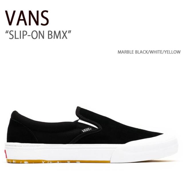 VANS バンズ スニーカー SLIP-ON BMX MARBLE BLACK WHITE YELLOW VN0005V1YL4 スリッポンBMX