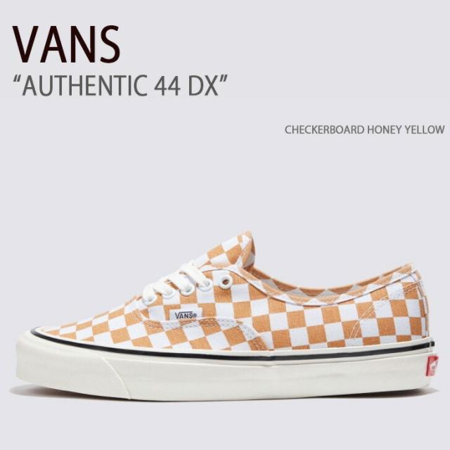 VANS バンズ スニーカー AUTHENTIC 44 DX CHECKERBOARD HONEY YELLOW VN0A7Q5CBLS オーセンティック44DX メンズ レディース 男性用 女性用
