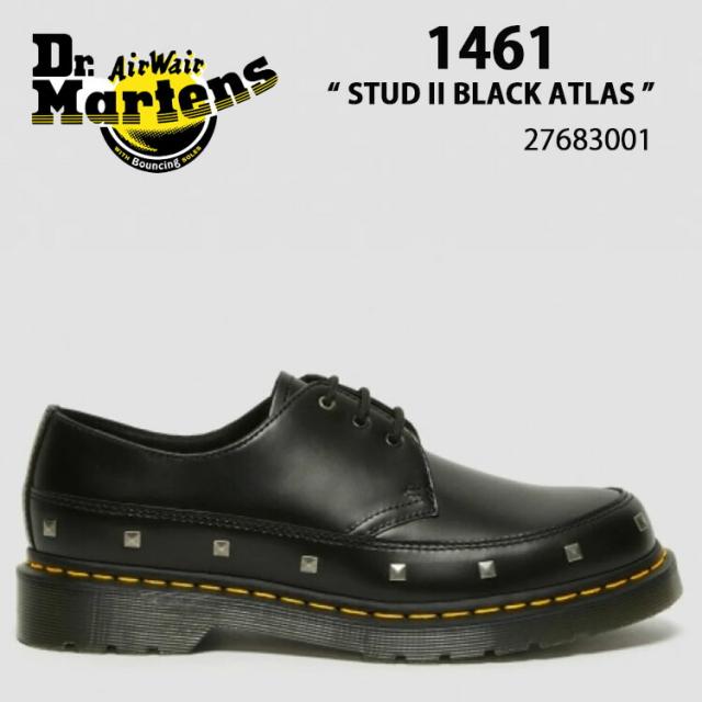 Dr.Martens ドクターマーチン レザーシューズ 1461 STUD II BLACK ATLAS 27683001 ブラック スタッズ レザー シューズ  メンズ レディース