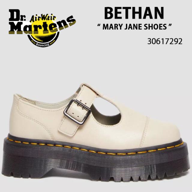 Dr.Martens ドクターマーチン レザーシューズ  BETHAN PISA LEATHER PLATFORM MARY JANE SHOES 30617292 PARCHMENT BEIGE メリージェーン 厚底 ベージュ レディース