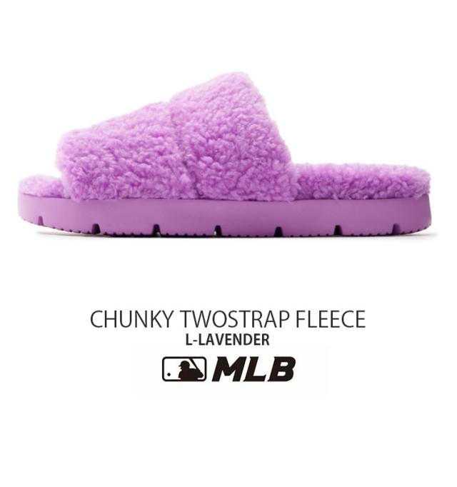 MLB エムエルビー ミュール MLB CHUNKY TWOSTRAP FLEECE L-LAVENDER