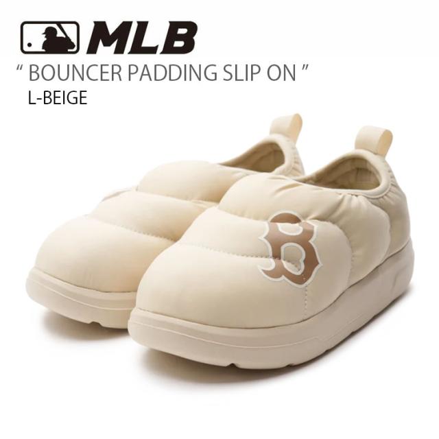 MLB エムエルビー スリッポン MLB BOUNCER PADDING SLIP ON L-BEIGE パディング シューズ ベージュ メンズ レディース 3AWBPSO36-43BGL