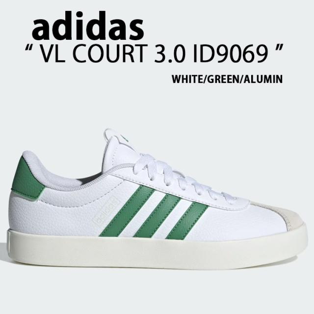 adidas アディダス スニーカー VL COURT 3.0 ID9069 コート WHITE GREEN ALUMINIUM シューズ スエード スウェード スケートシューズ