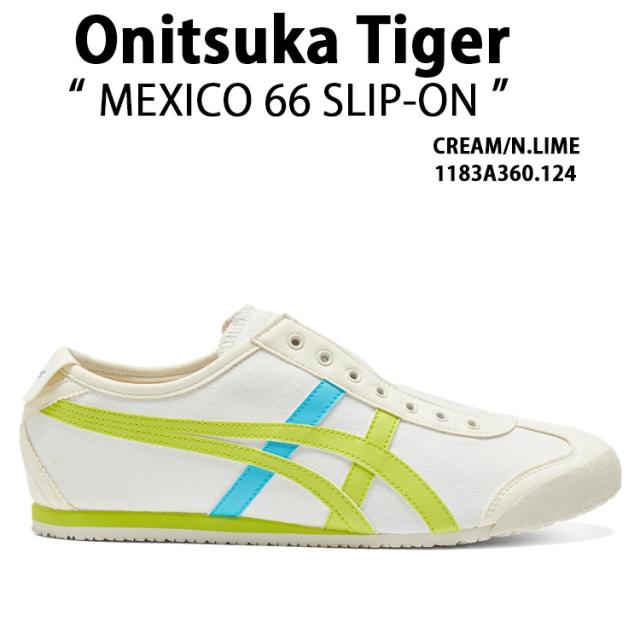 Onitsuka Tiger オニツカタイガー スニーカーMEXICO 66 SLIP-ON CREAM NEON LIMEメンズ レディース