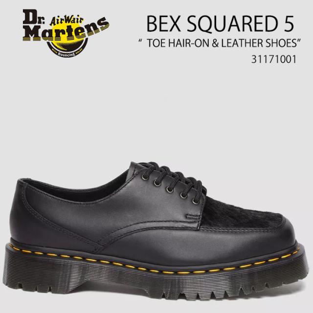 Dr.Martens ドクターマーチン レザーシューズ  5ホールシューズ 5-EYE BEX SQUARE TOE HAIR-ON & LEATHER SHOES BLACK Lucido + Hair On 31171001