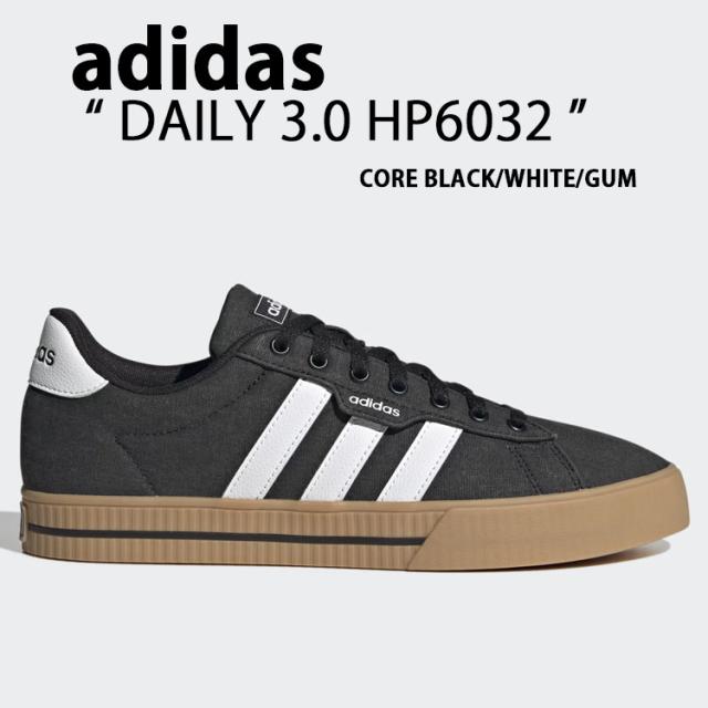 adidas アディダス スニーカー DAILY 3.0 SHOES BLACK WHITE GUM HP6032 シューズ デイリー3.0 ブラック ホワイト ガム ビンテージ