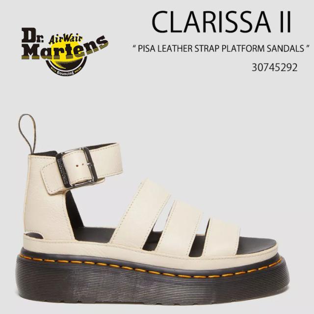 Dr.Martens ドクターマーチン サンダル ストラップサンダル CLARISSA II PISA LEATHER STRAP PLATFORM SANDALS 30745292 Parchment Beige