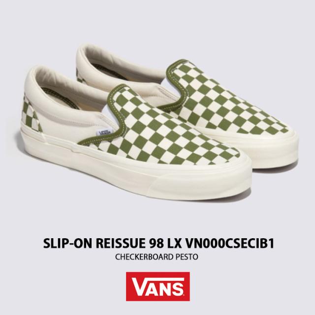 VANS バンズ スニーカー CHECKERBOARD SLIP-ON REISSUE 98 LX PESTO