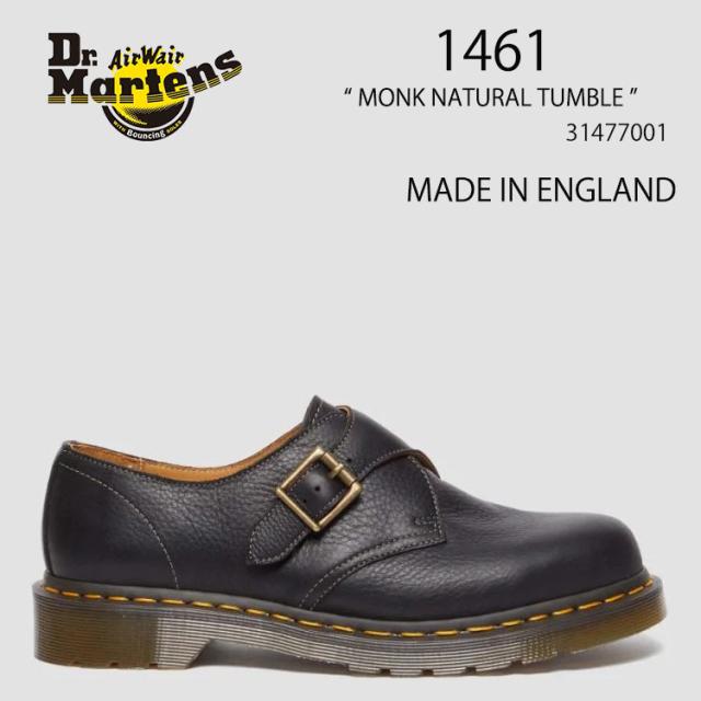 Dr.Martens ドクターマーチン レザーシューズ  1461 MONK NATURAL TUMBLE 31477001 BLACK MADE IN ENGLAND 3ホール ビジネス フォーマル