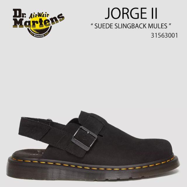Dr.Martens ドクターマーチン サンダル ミュール ストラップサンダル JORGE II SUEDE SLINGBACK MULES 31563001 Black