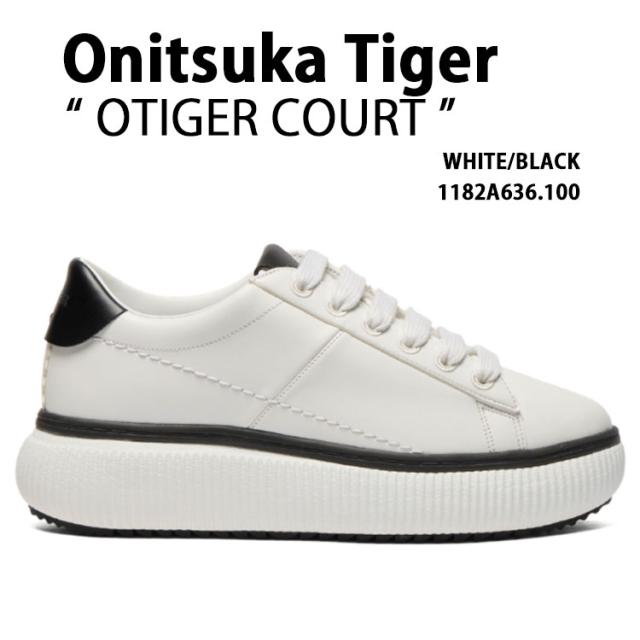 Onitsuka Tiger オニツカタイガー スニーカー OTIGER COURT オータイガー コート ホワイト ブラック 厚底 1182A636.100