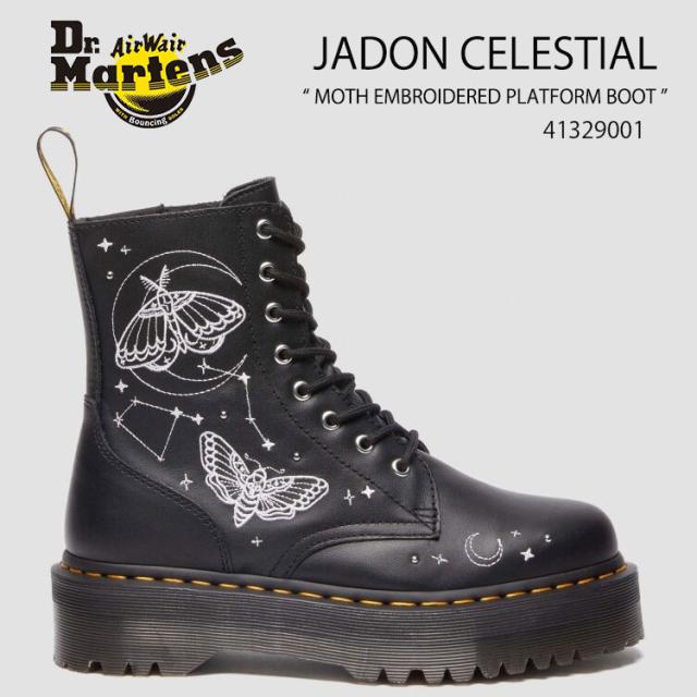 Dr.Martens ドクターマーチン ブーツ JADON CELESTIAL MOTH EMBROIDERED PLATFORM BOOT 41329001 Black Softy T