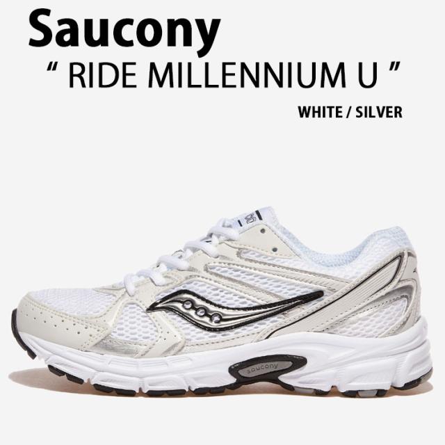Saucony サッカニー スニーカー RIDE MILLENNIUM U S70812-5 WHITE SILVER シューズ ライド ミレニアム ホワイト シルバー メンズ レディース