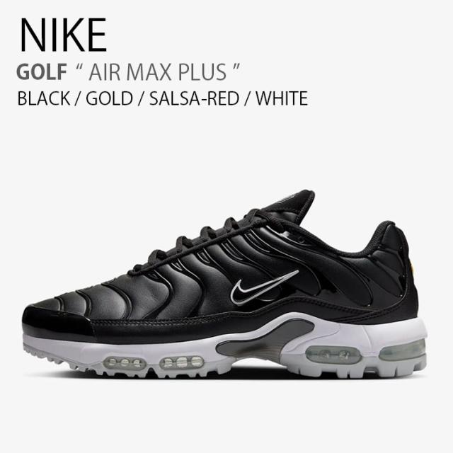 NIKE ナイキ スニーカー AIR MAX PLUS エアマックス プラス FZ4150-001 ゴルフシューズ ブラック ゴールド ホワイト メンズ レディース