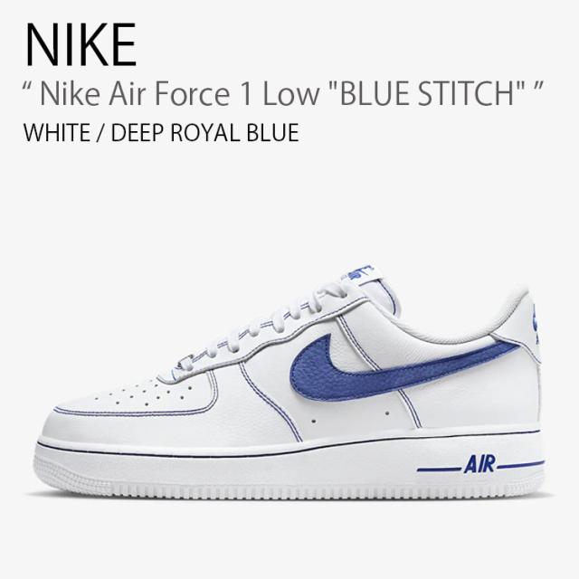 NIKE ナイキ スニーカー Air Force 1 Low BLUE STITCH エアフォースワン HQ2037-100 ローカット ホワイト ブルー メンズ レディース