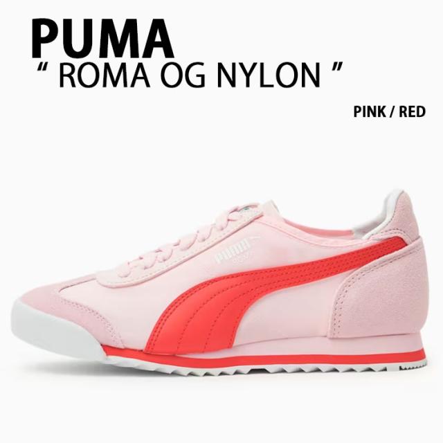 PUMA プーマ スニーカー ROMA OG NYLON 362408-46 PINK RED シューズ ロマOG ピンク レッド スウェード レディース