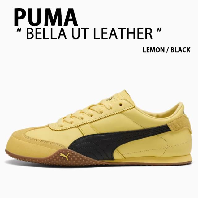 PUMA プーマ スニーカー BELLA UT LEATHER 402186-05 LEMON BLACK シューズ レモン ブラック スエード メンズ レディース