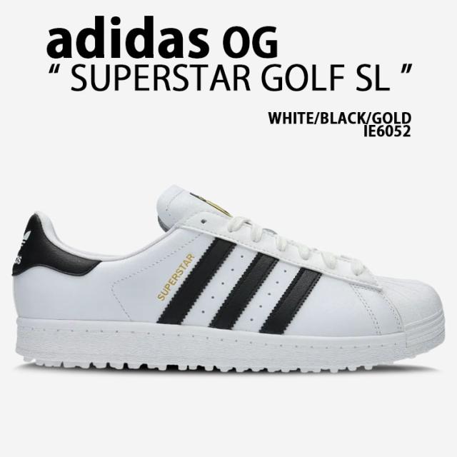 adidas originals アディダス スニーカー SUPERSTAR GOLF IE6052 スーパースターゴルフ WHITE BLACK GOLD シューズ スパイクレスモデル