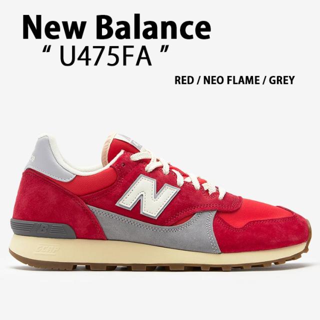 New Balance ニューバランス スニーカー U475FA シューズ レッド NewBalance475 ロゴ スエード 本革 レザー メンズ レディース