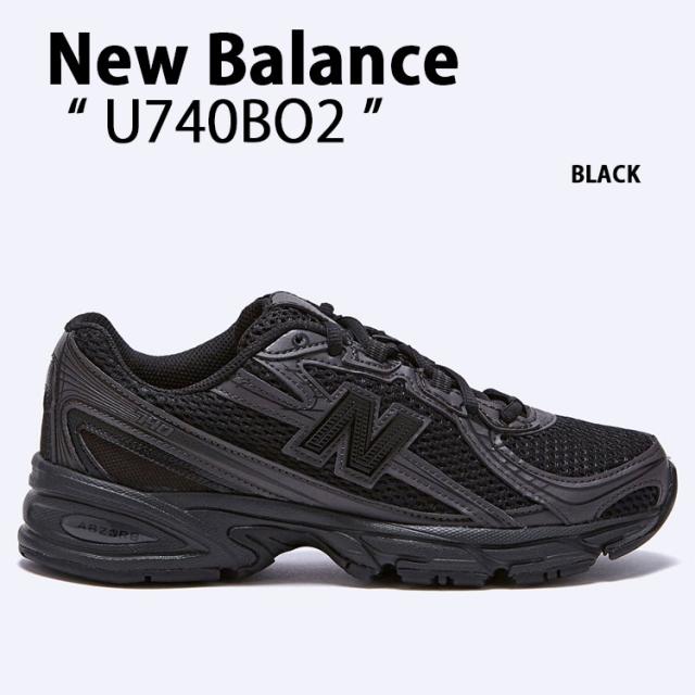 New Balance ニューバランス スニーカー U740BO2 BLACK シューズ NewBalance740 ブラック ロゴ メッシュ メンズ レディース