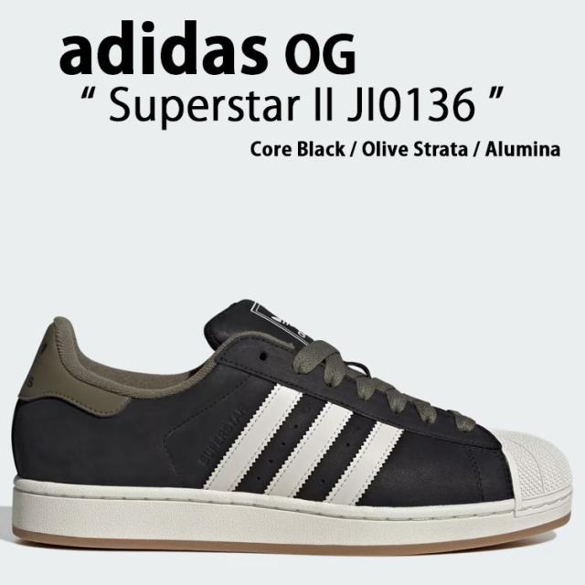 adidas アディダス スニーカー adidas SUPERSTAR II JI0136 Core Black / Olive Strata / Alumina スーパースター II シューズ ブラック オリーブ