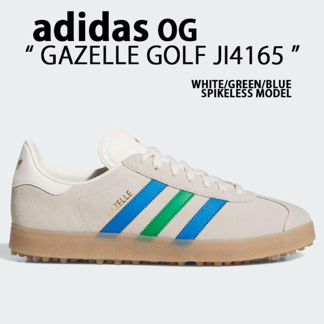 adidas originals アディダス スニーカー GAZELLE GOLF JI4165 ガゼルゴルフ CHALK WHITE GREEN BLUE レザーアッパー スパイクレス